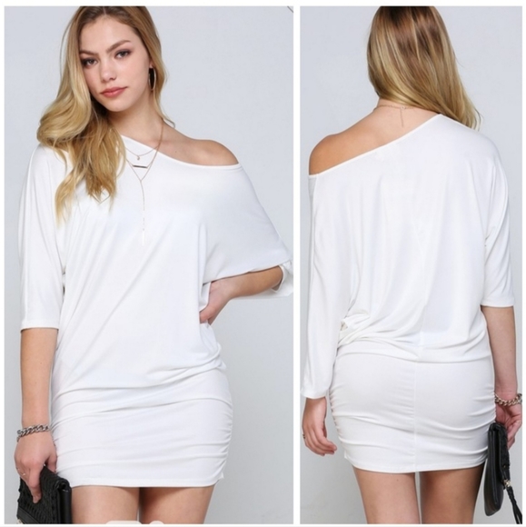 Tops | Nwt White Plus Size Shiring Tunic Dress | Poshmark
